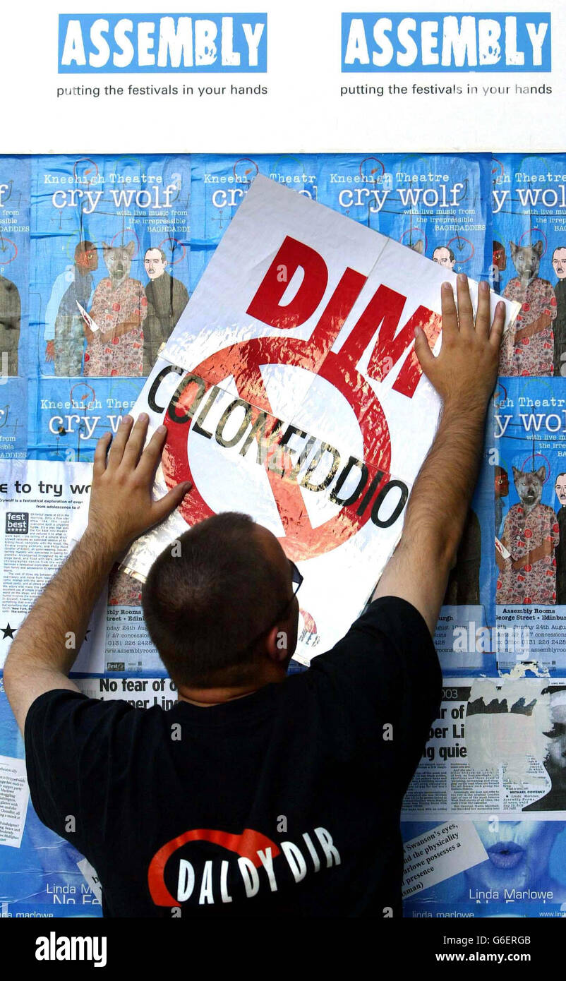 Janet Street Porter Anti-Welsh Protest Stock Photo - Alamy