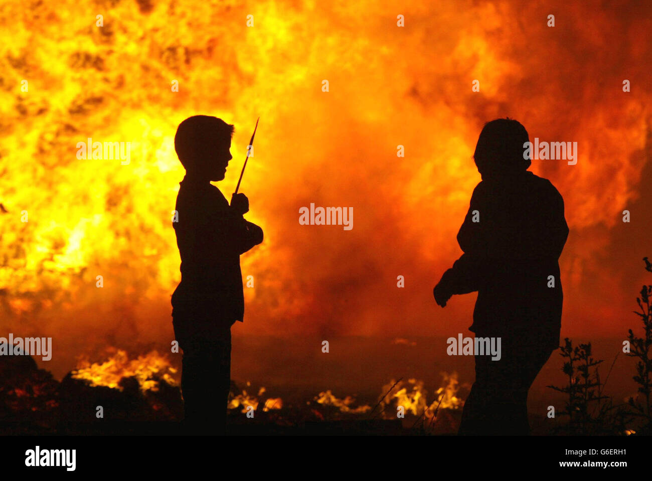 Orange Order bonfires Stock Photo - Alamy