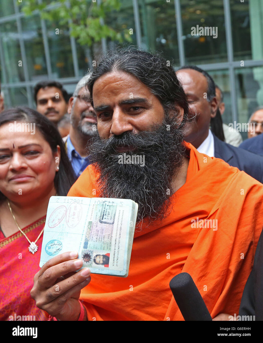 Swami Ramdevji yoga guru Stock Photo - Alamy