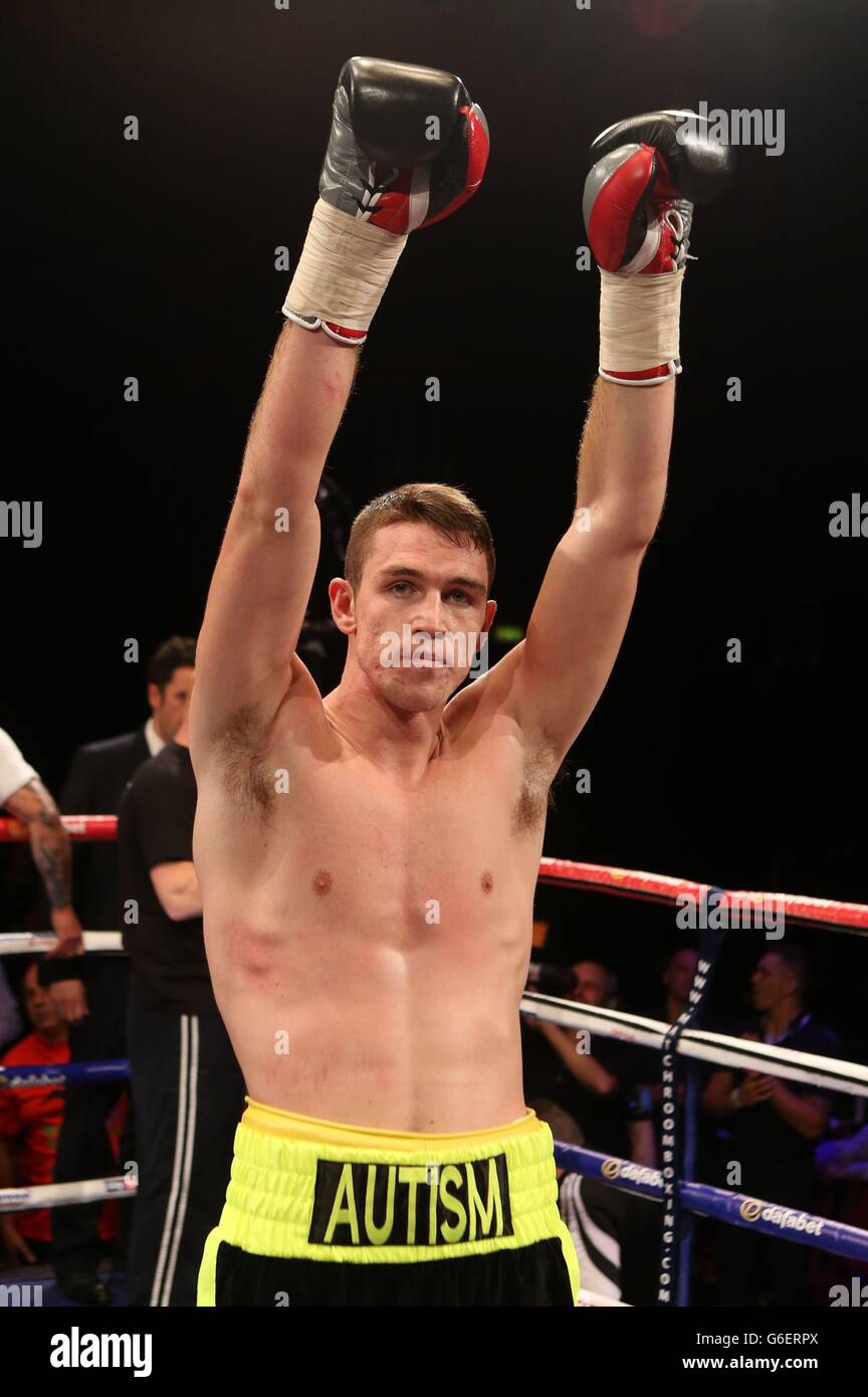 Callum Smith celebrates his victory over Patrick Mendy during the ...