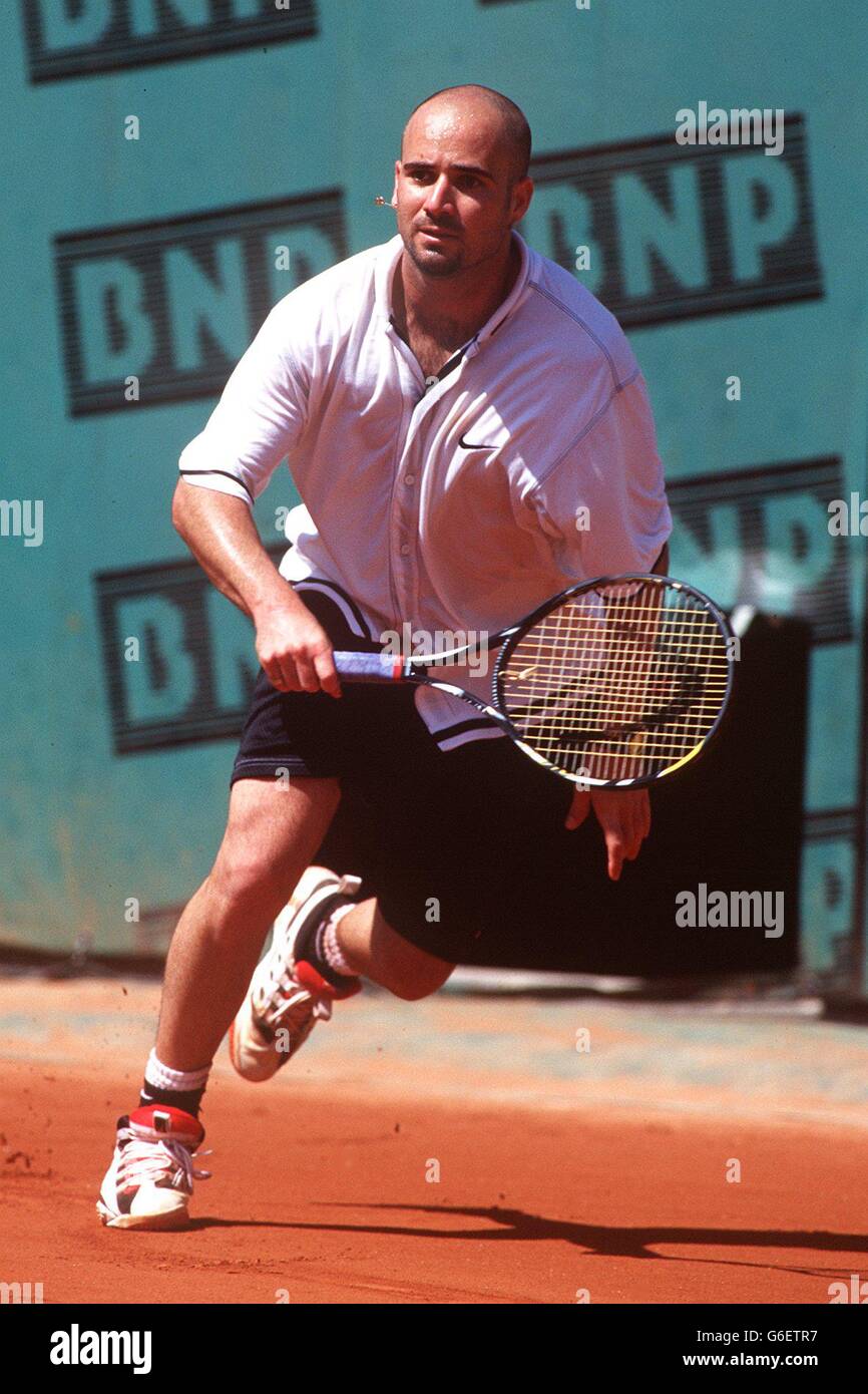 Tennis, French Open, Roland Garros. Andre Agassi, USA Stock Photo - Alamy