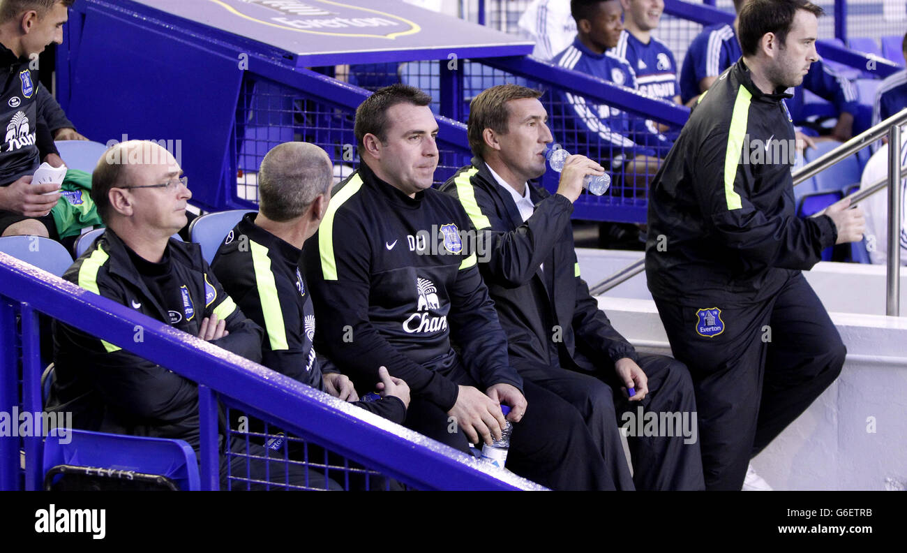 Everton's under 21 manager Alan Stubbs and his no 2 David Unsworth ...