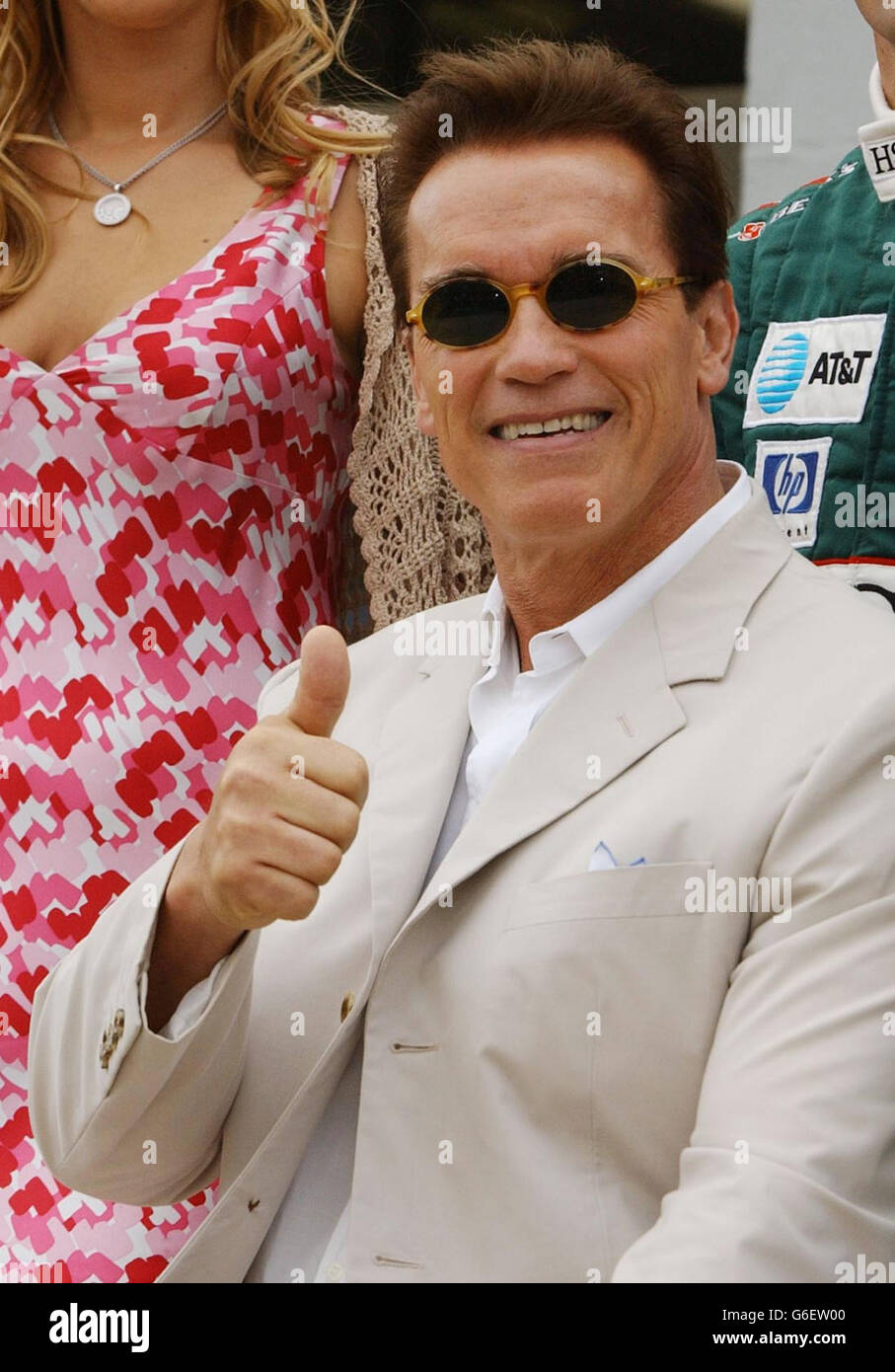 Arnold schwarzenegger at the british grand prix at silverstone hi-res ...