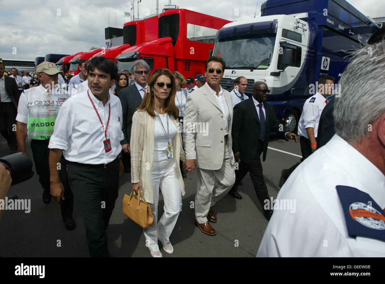 Actor Arnold Schwarzenegger and his wife Maria Shriver at the British ...