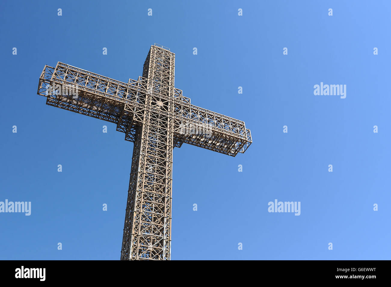 Macedonia 66 metres high biggest cross in world hi-res stock ...