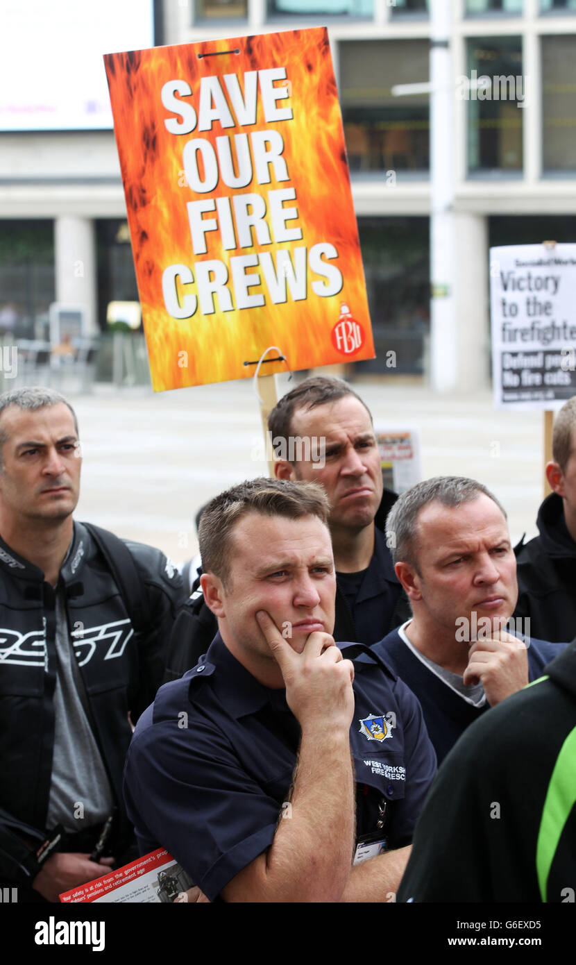 Firefighters fire service staff west yorkshire gather in milennium ...