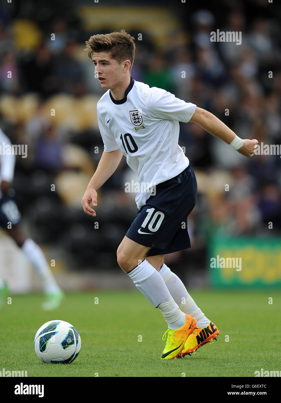 Football youth international u17 friendly full length ball hi-res stock ...