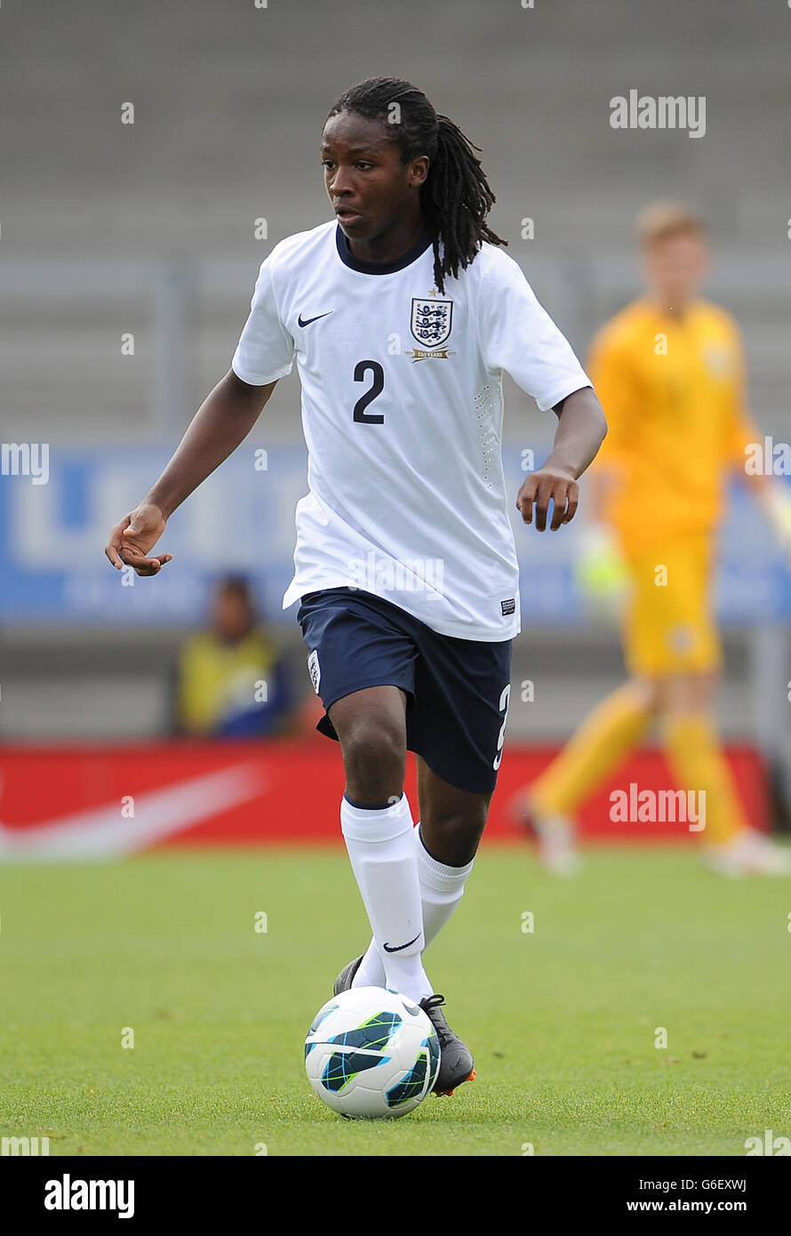 Football youth international u17 friendly full length ball hi-res stock ...