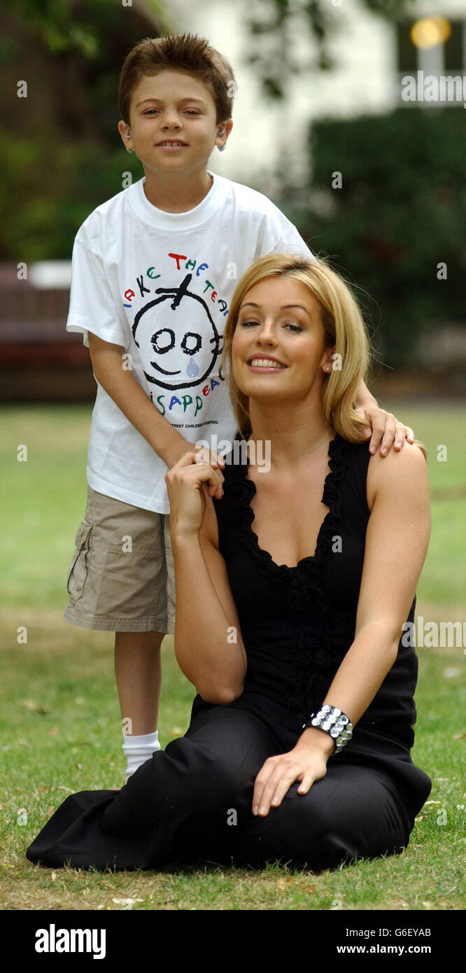 TV presenter Cat Deeley and Louis Burrows, 9, from London pose for ...