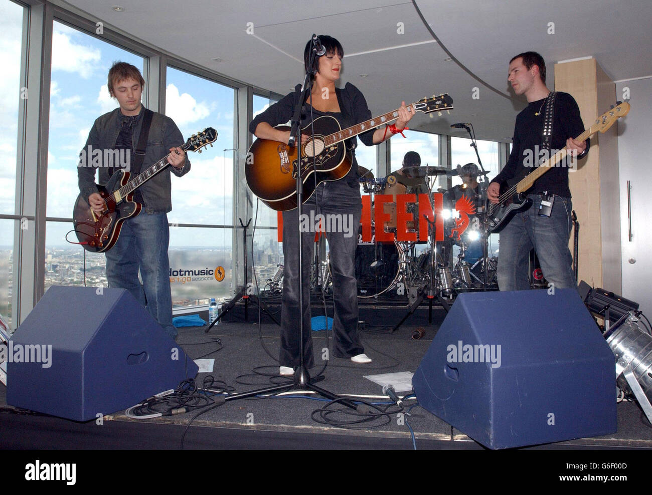 Lead singer of Kosheen Sian Evans performs 620ft up in the BT Tower in ...