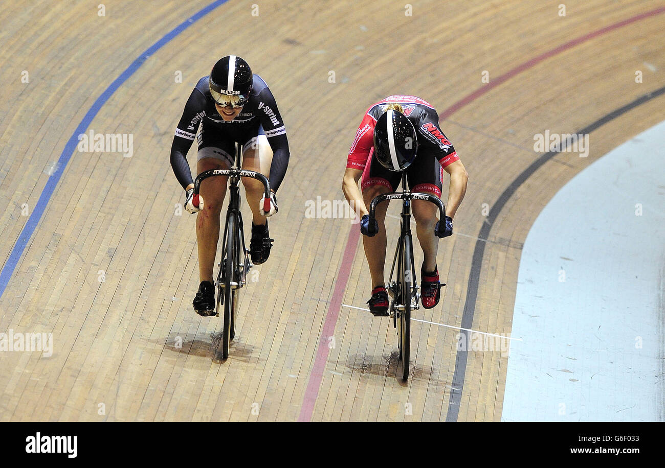 Jessica Varnish (left) wins the Women's Sprint against Victoria ...