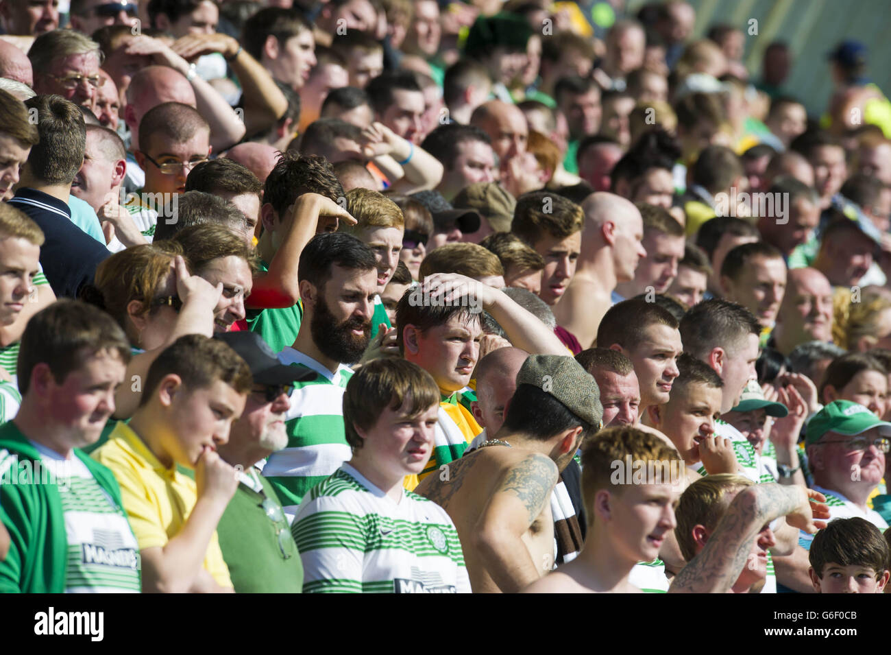Celtic fans during the Scottish Premiership match at Rugby Park ...