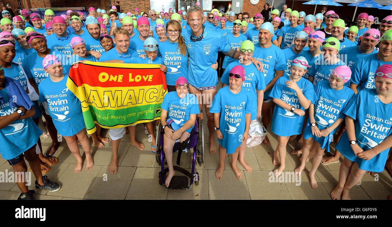 Six-time world champion swimmer Mark Foster (centre) at the London ...