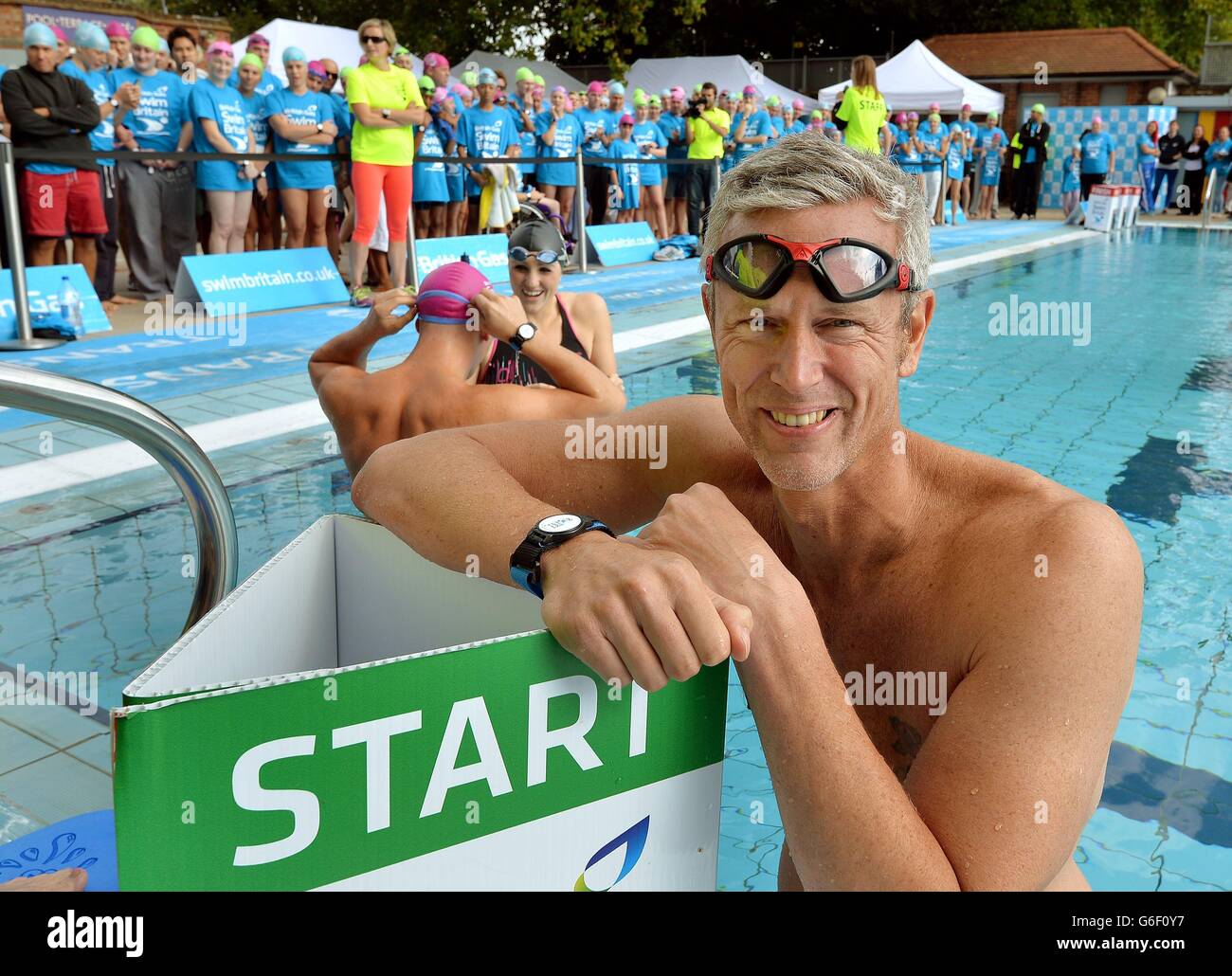 Six-time world champion swimmer Mark Foster at the London Fields Lido ...