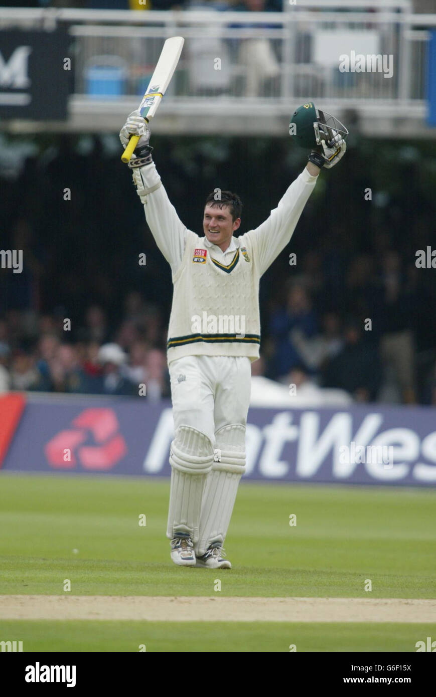 South African captain Gary Kirsten celebrates his double century ...