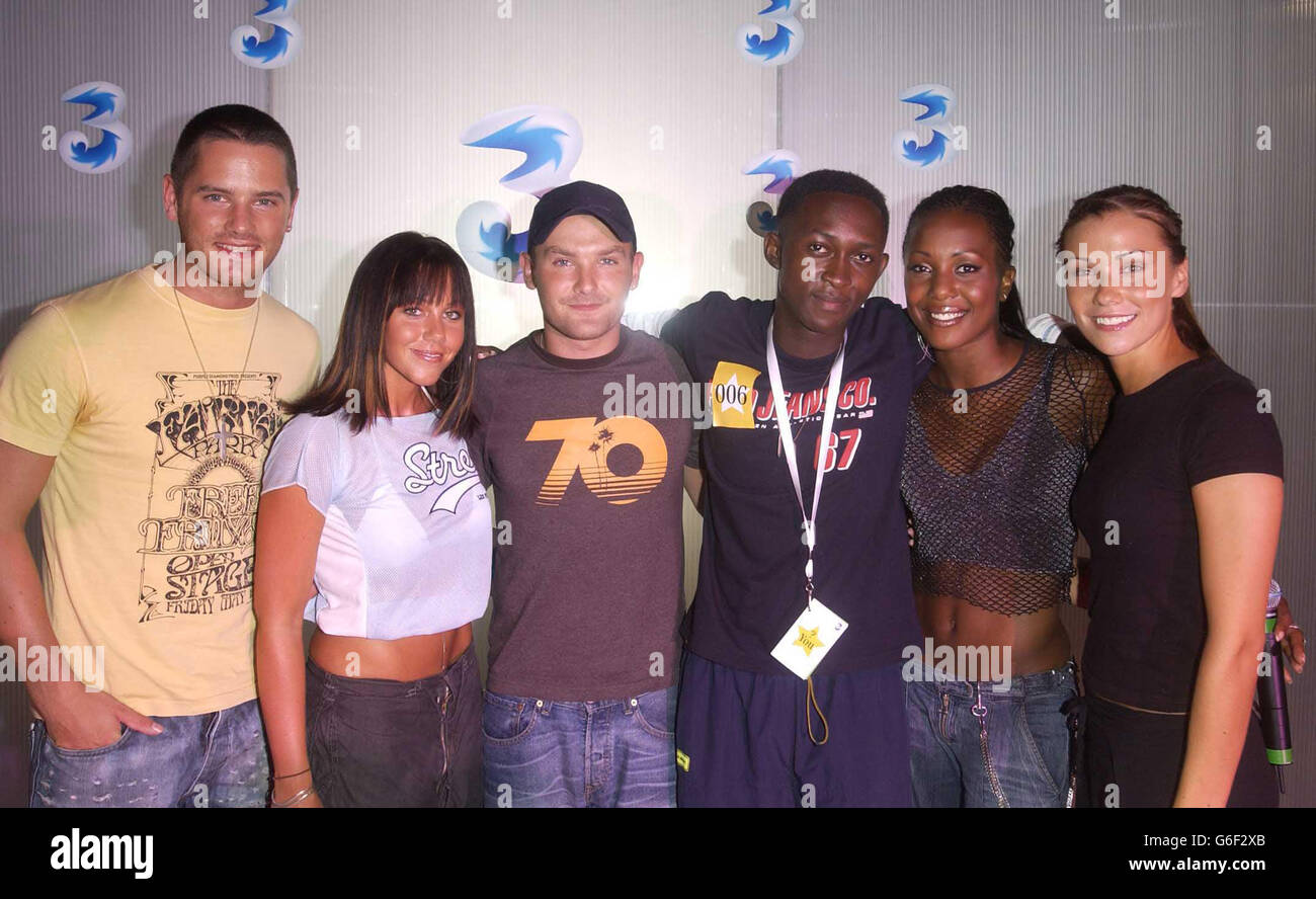 Gabriel Davies, 20, London (4th from left) poses with pop group Liberty ...