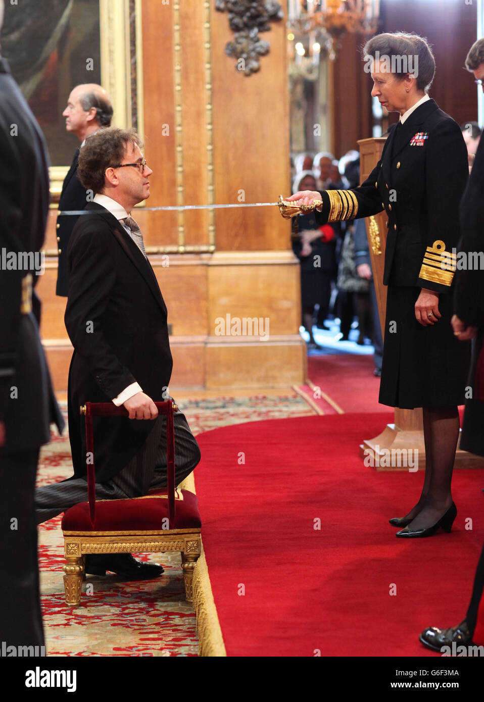 Sir Jonathan Mills from Edinburgh is knighted by the Princess Royal at ...