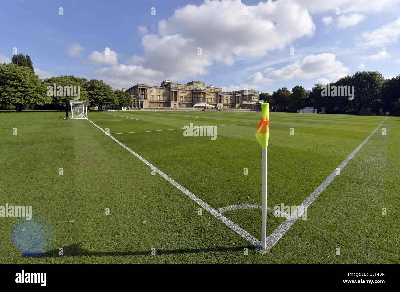 A general view of the football pitch prior to the match between Civil ...