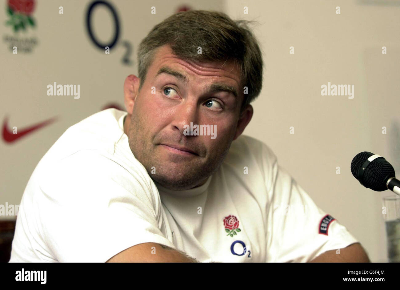 England's Rugby Captain, Jason Leonard, during a press conference at ...
