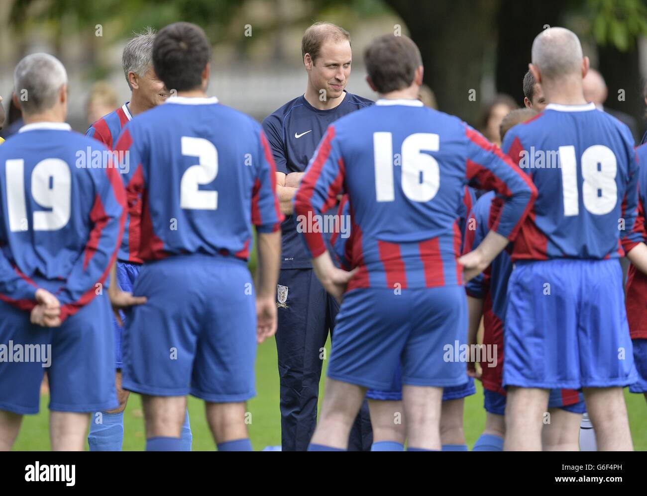Speaks with the duke of cambridge at buckingham palace hi-res stock ...