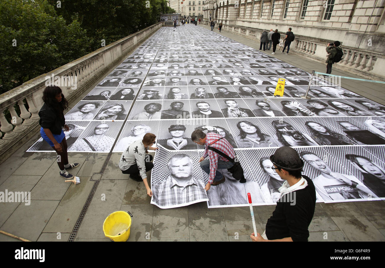 A view of the public art installation by French artist JR at Somerset ...