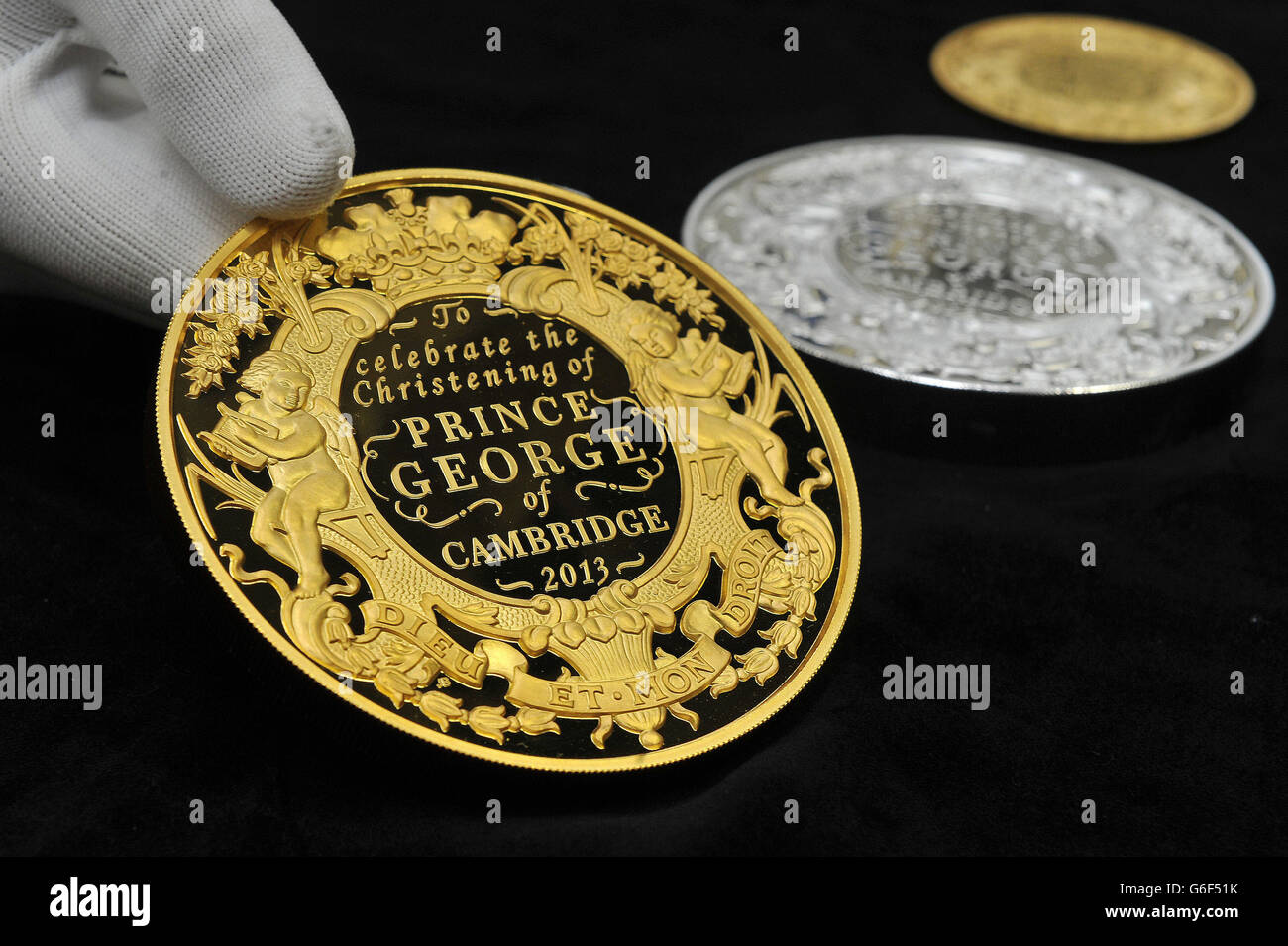 New coins commemorate the christening of Prince George Stock Photo - Alamy