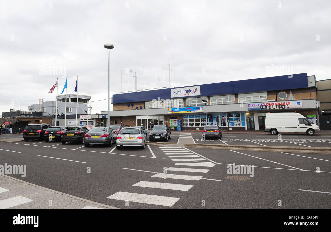 A general view of the terminal building and control tower at Humberside ...