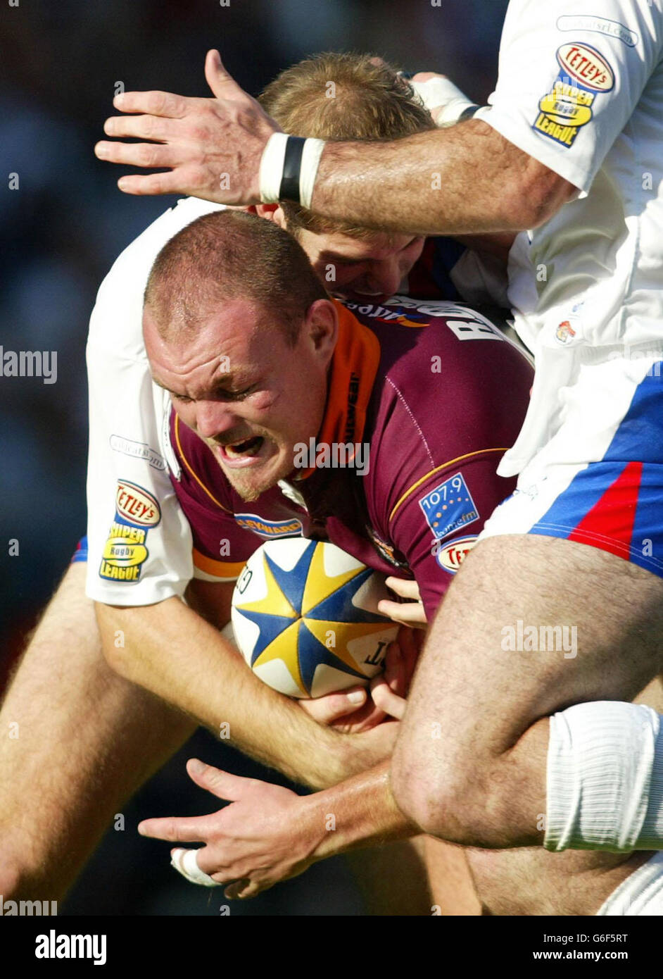 Huddersfield's Ben Roarty attempting to break through the Wakefield ...