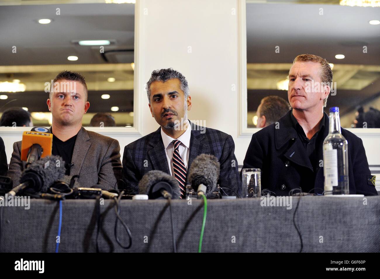 (left to right) English Defence League (EDL) leader Tommy Robinson ...