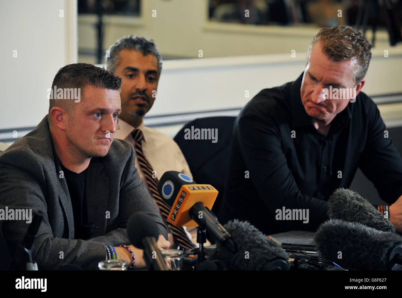 (left to right) English Defence League (EDL) leader Tommy Robinson ...
