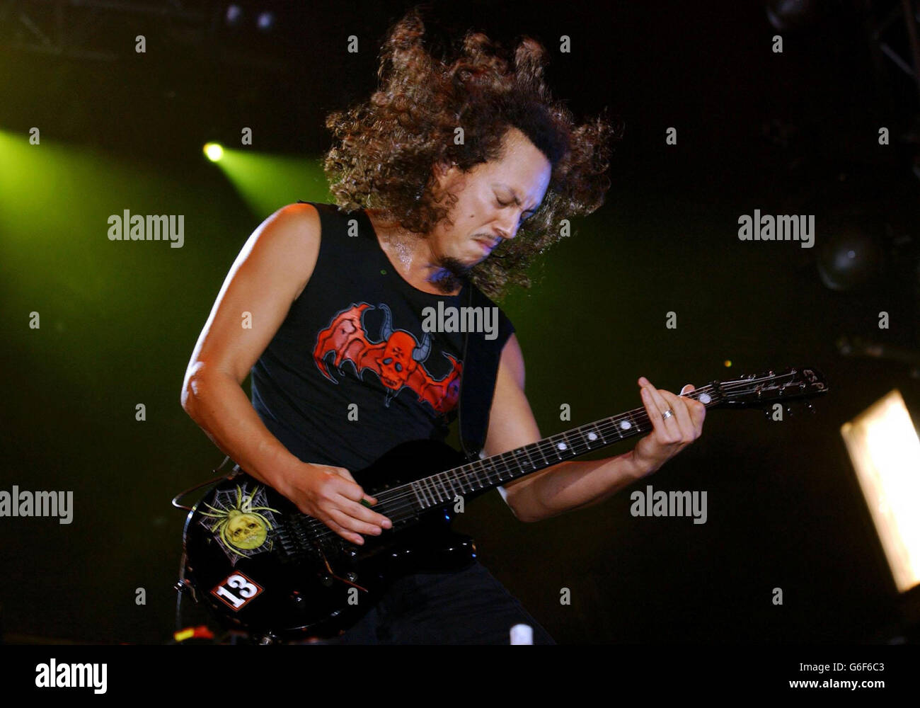Kirk Hammett from the band Metallica performing on the Main Stage at ...
