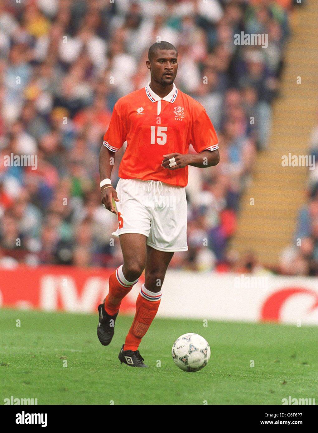 Soccer ... Scotland v Holland, Euro 96 ... Villa Park. Winston Bogarde ...