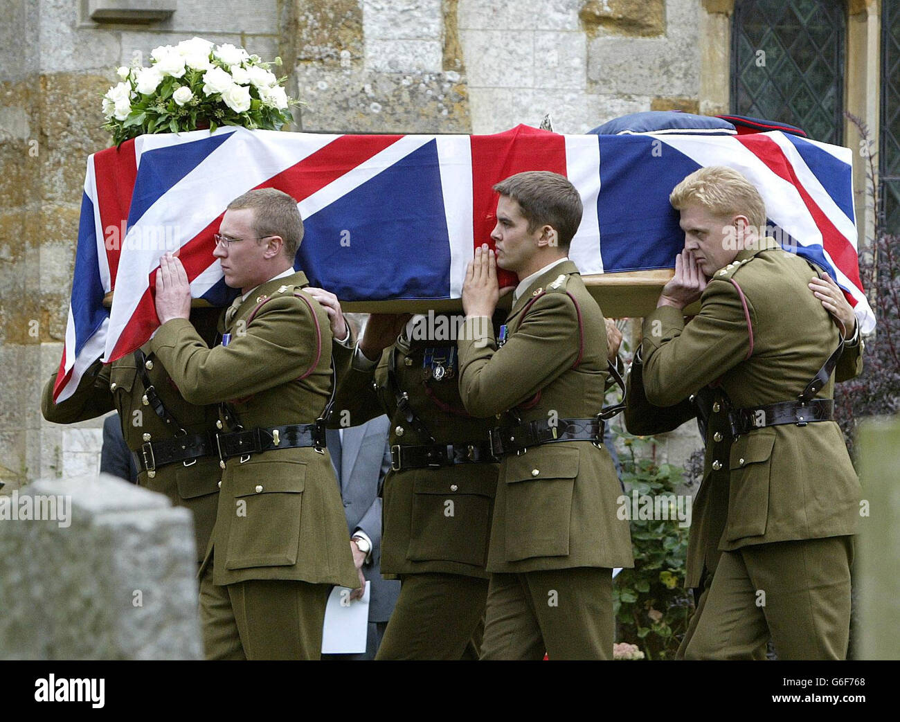 The coffin of Captain David Jones,29, from the 1st Battalion, the Queen ...