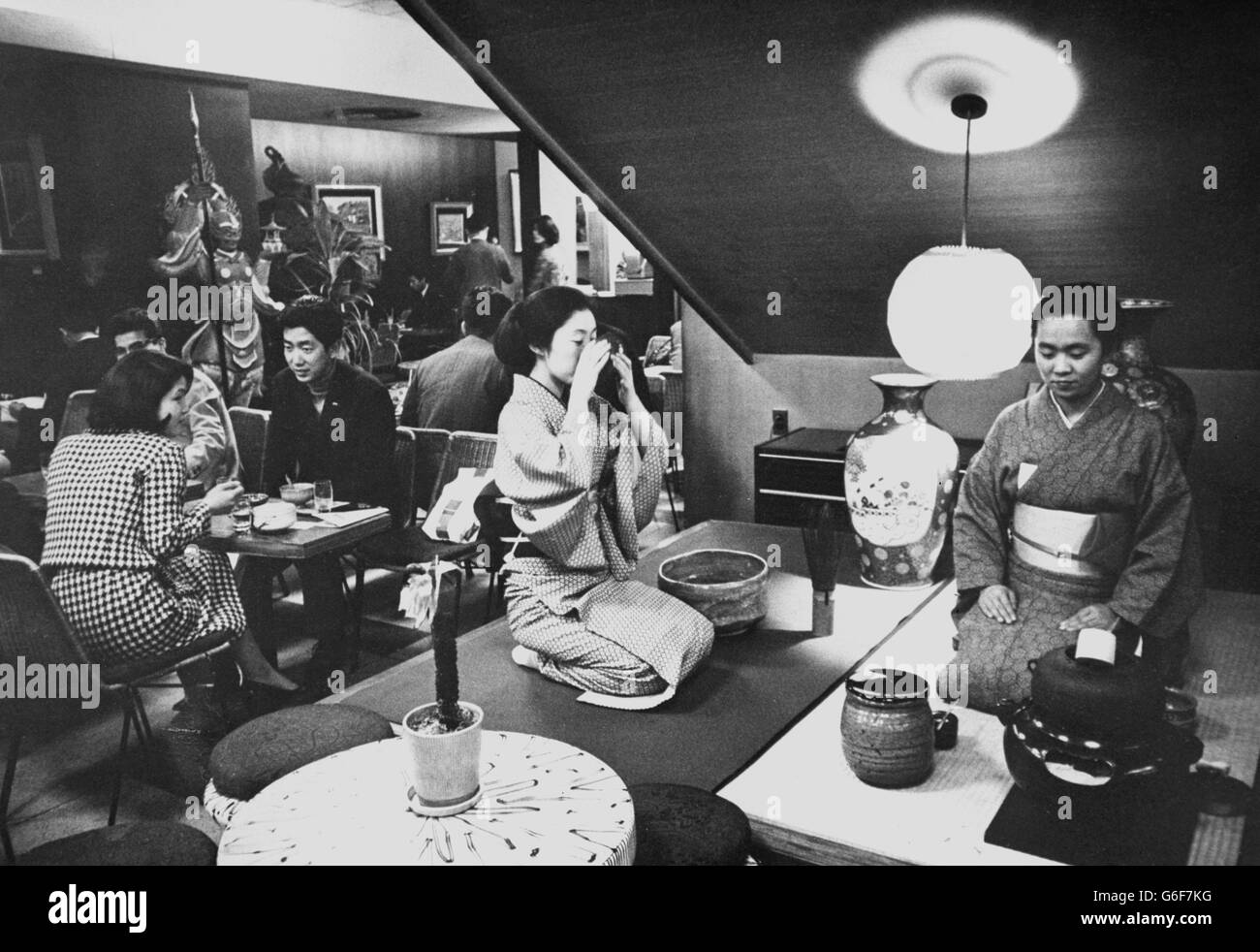 In a Western-style tea-room, known as Hyakuman-doru, in Tokyo Central ...