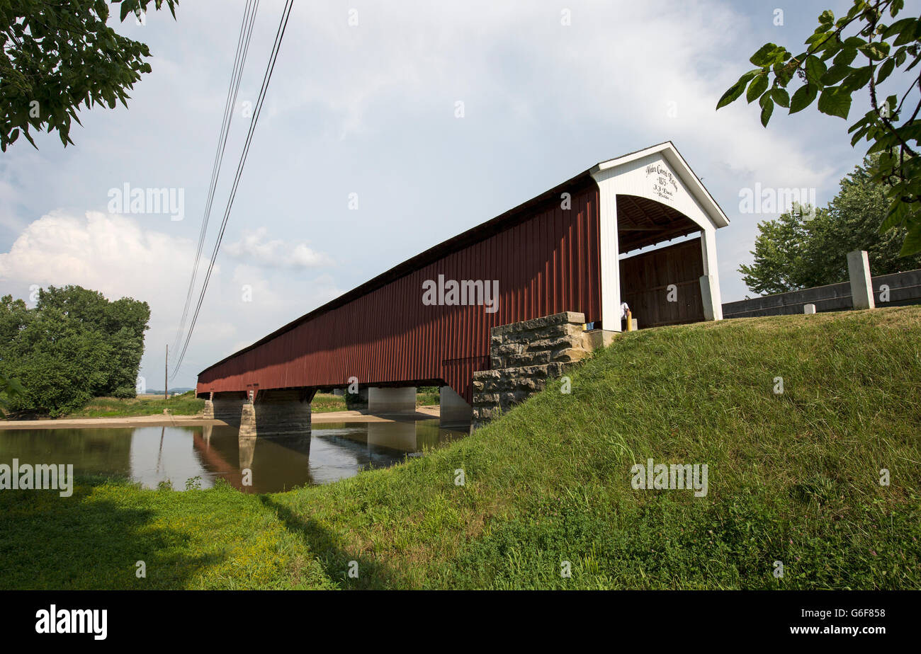 Medora Covered bridge in Indiana Stock Photo - Alamy