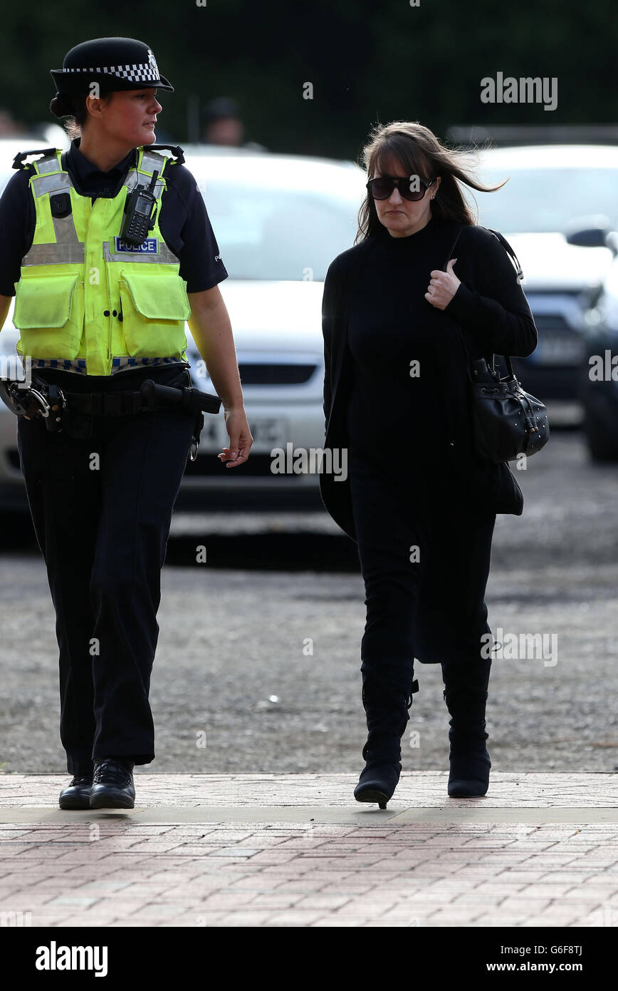 Amanda Hutton arriving at Bradford Crown Court, where she is charged ...