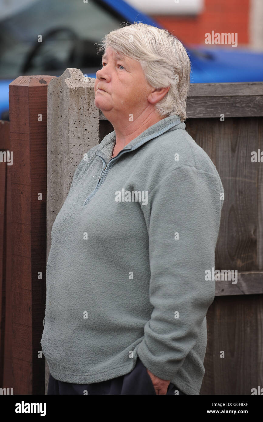 Vera Duffy, mother of Mairead Philpott, looks on as the house in ...