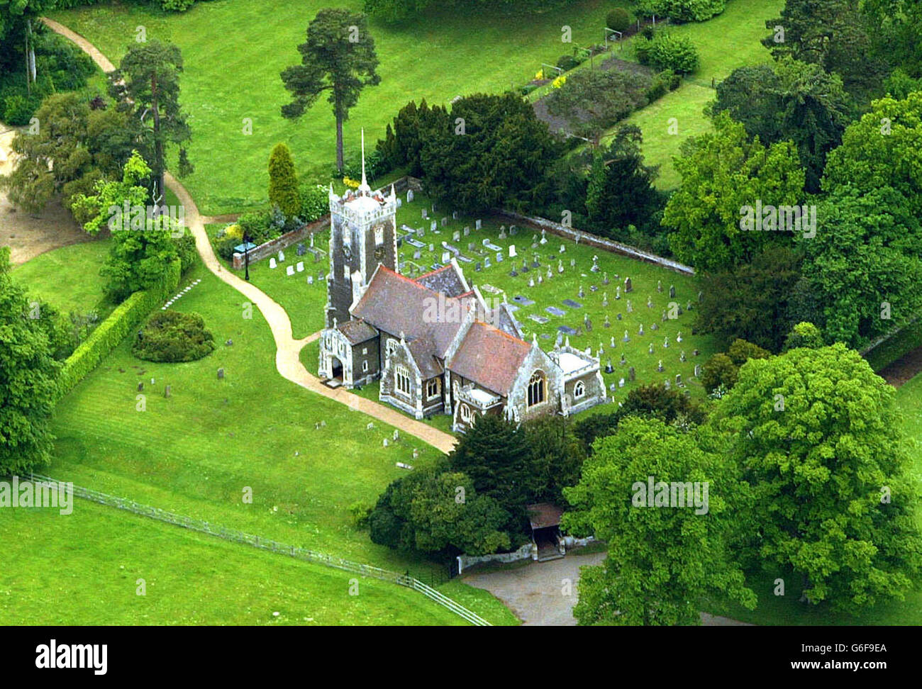 Aerial view of the queens sandringham estate hi-res stock photography ...