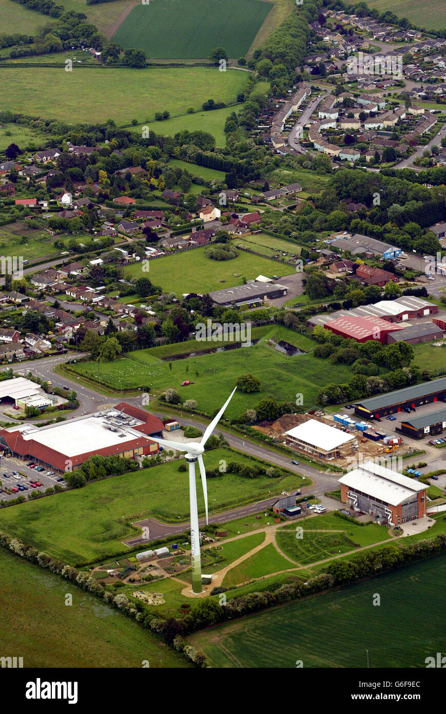 Aerial View of the Wind Turbine at Swaffham ,Norfolk ,Wednesday 1st May ...