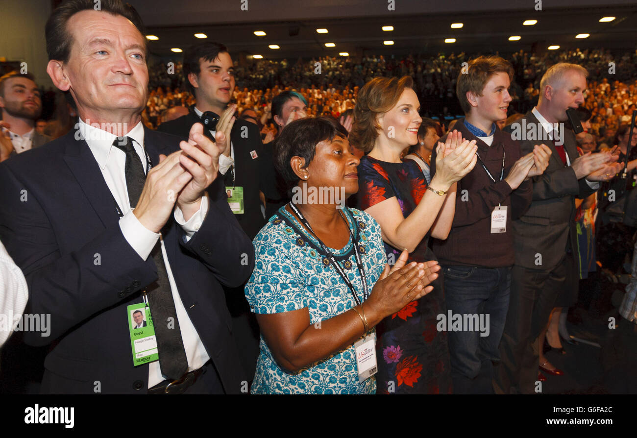 Justine Thornton (centre), wife of the Labour Party leader Ed Miliband ...