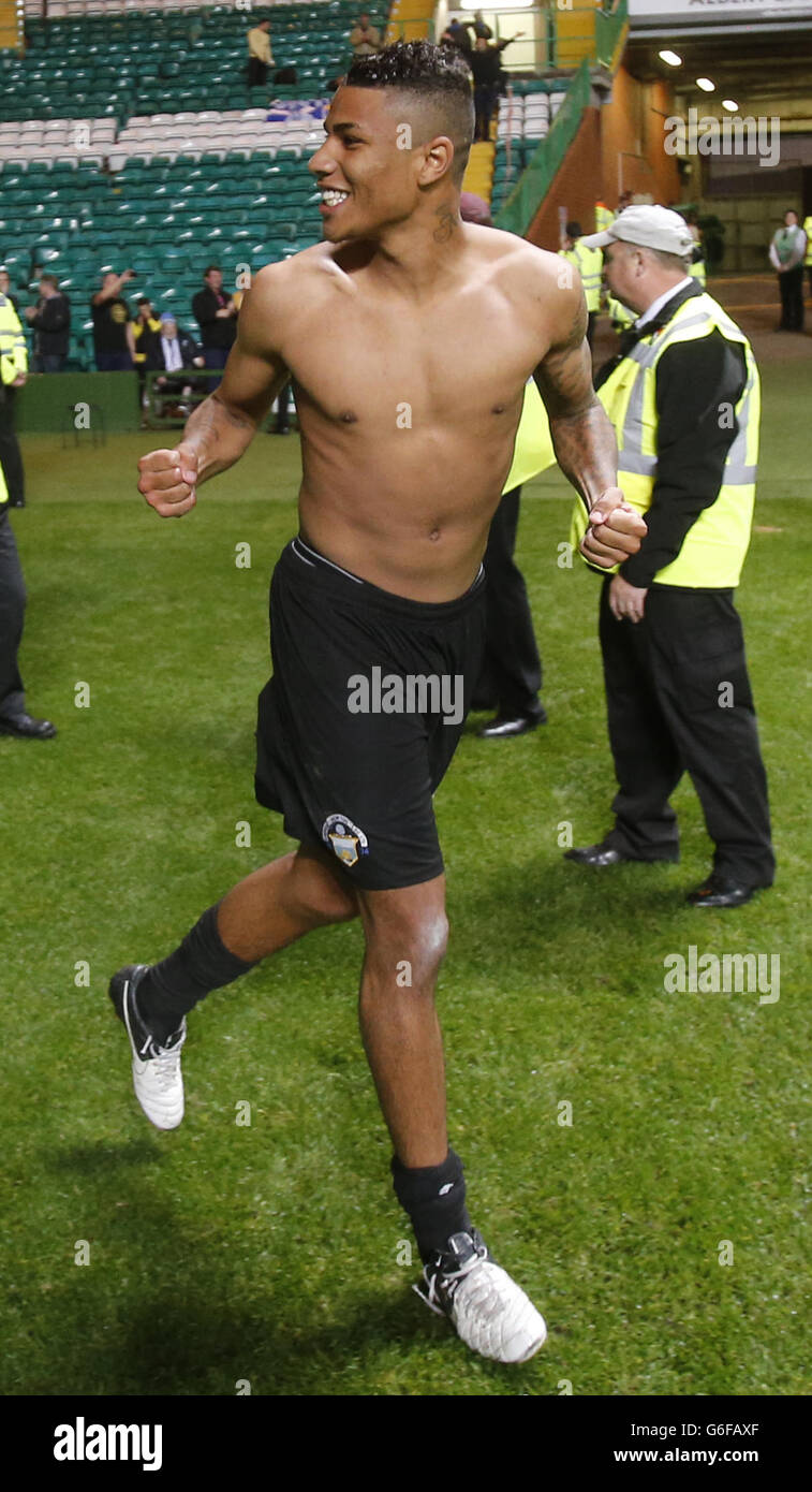 Morton's Kabba-Modou Cham celebrates after Morton winning during the ...
