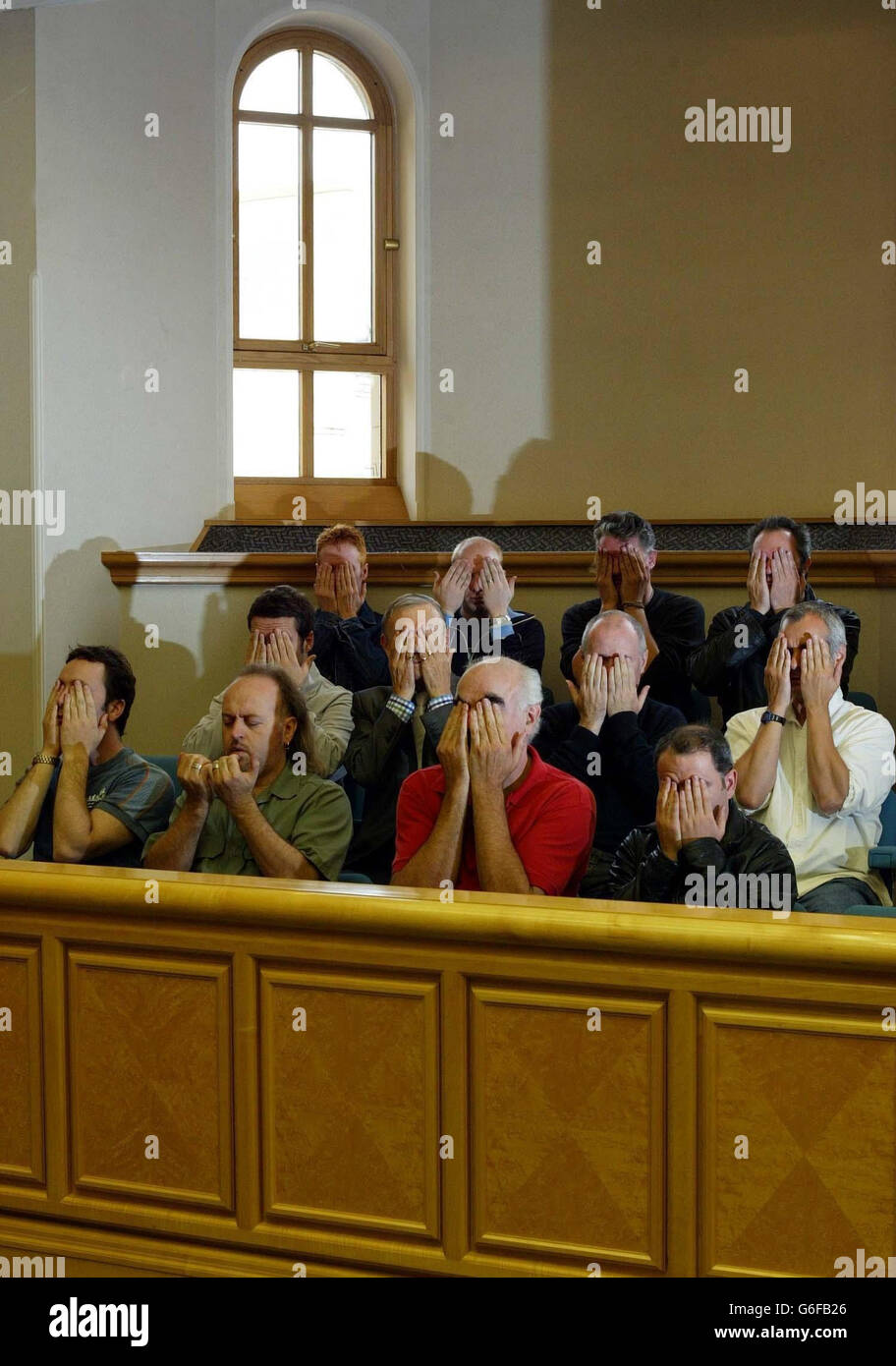 The production of Twelve Angry Men (from right front row) Ian Coppinger ...