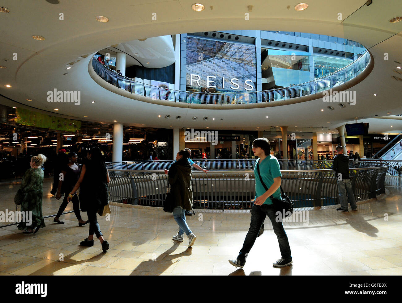 General view of the interior of the Bullring shopping complex in ...