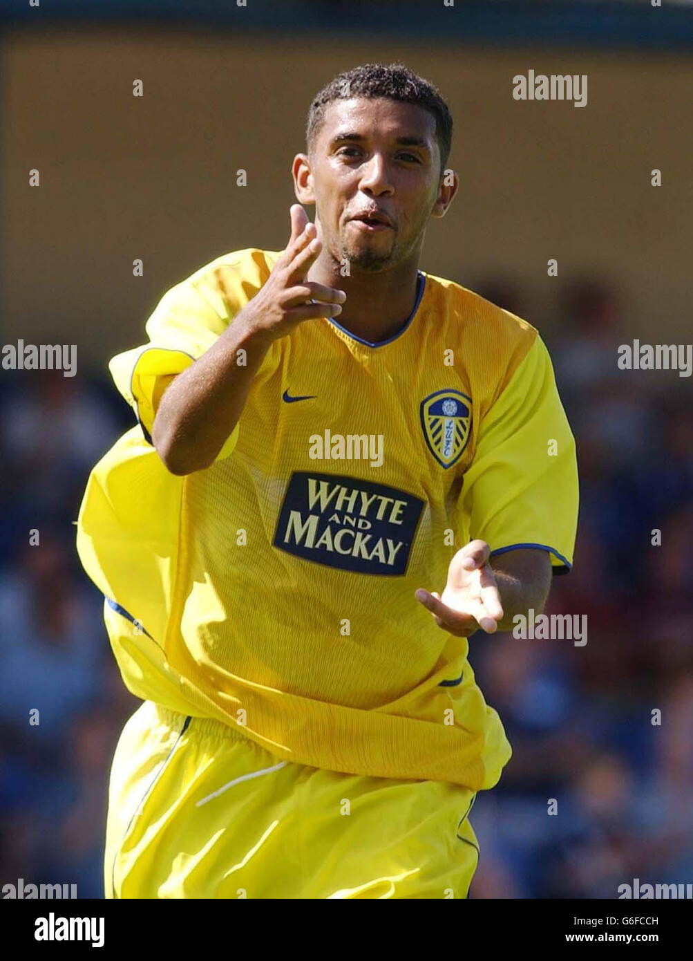 Leed United's Simon Johnson celebrates after scoring against ...