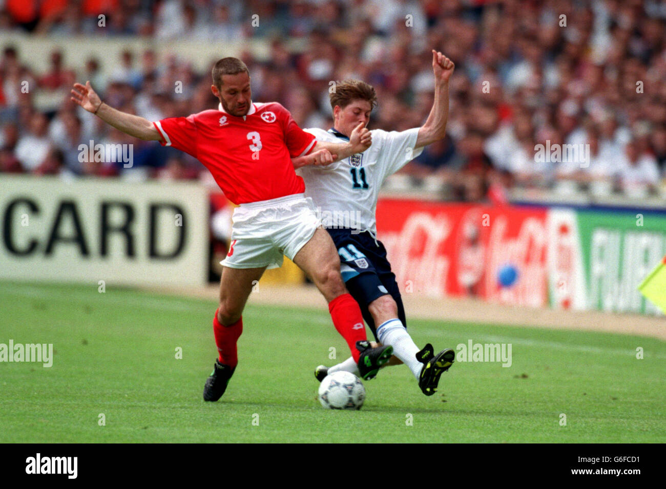 Soccer euro 96 england v switzerland at wembley hi-res stock ...
