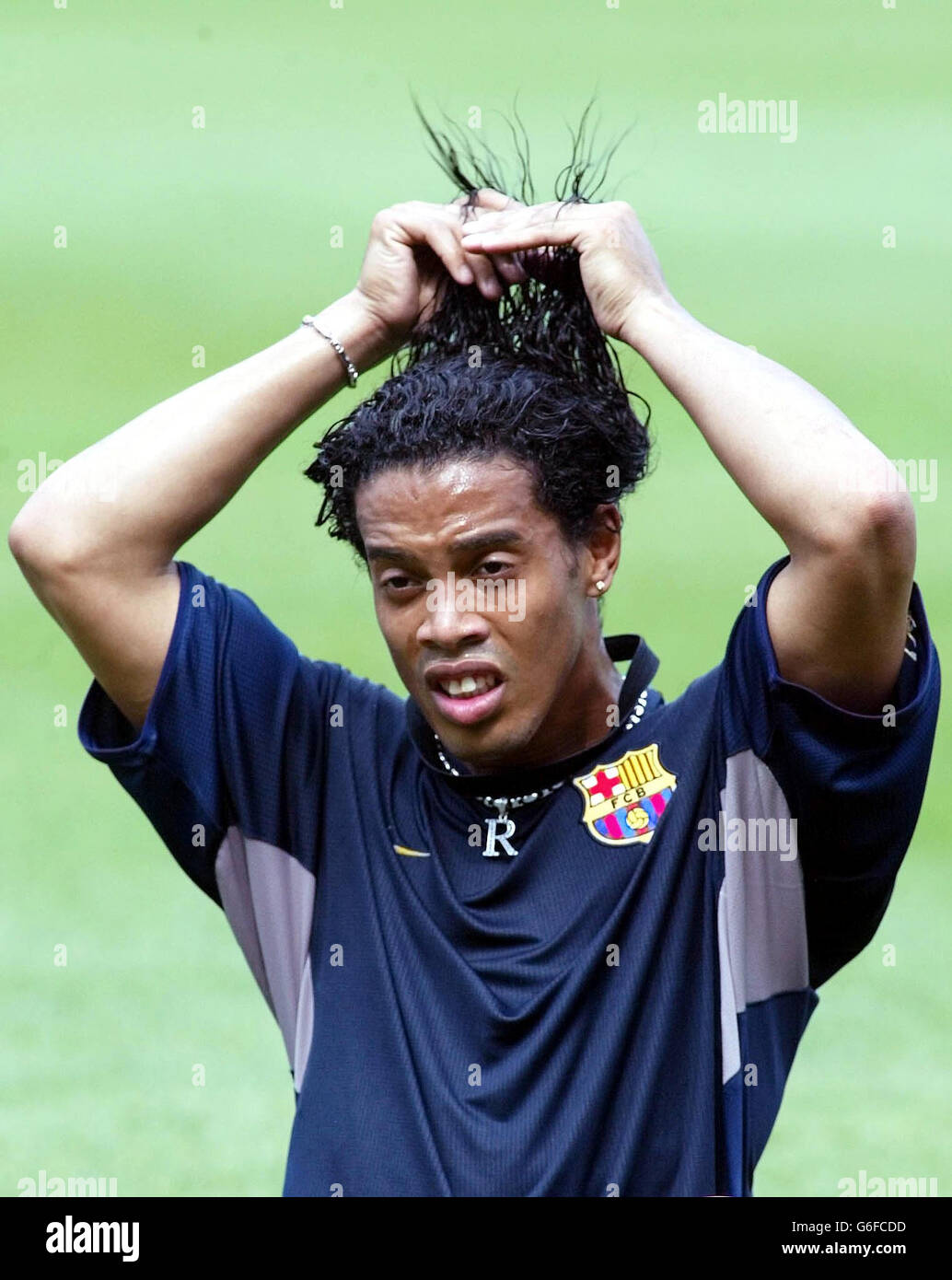Barcelona's Ronaldinho during training ahead of the Champions World ...
