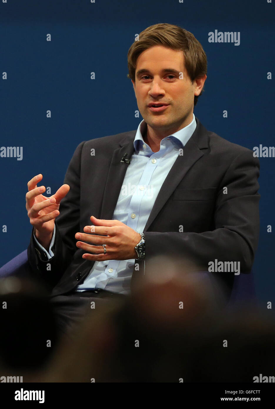 Simon Swan, co-founder of Hiring Hub, on stage during the second day of ...