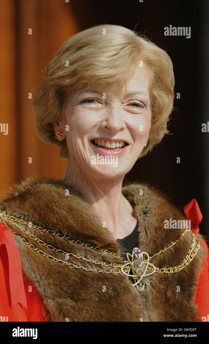 Alderman Fiona Woolf Mayor Elect of the City of London, poses outside ...