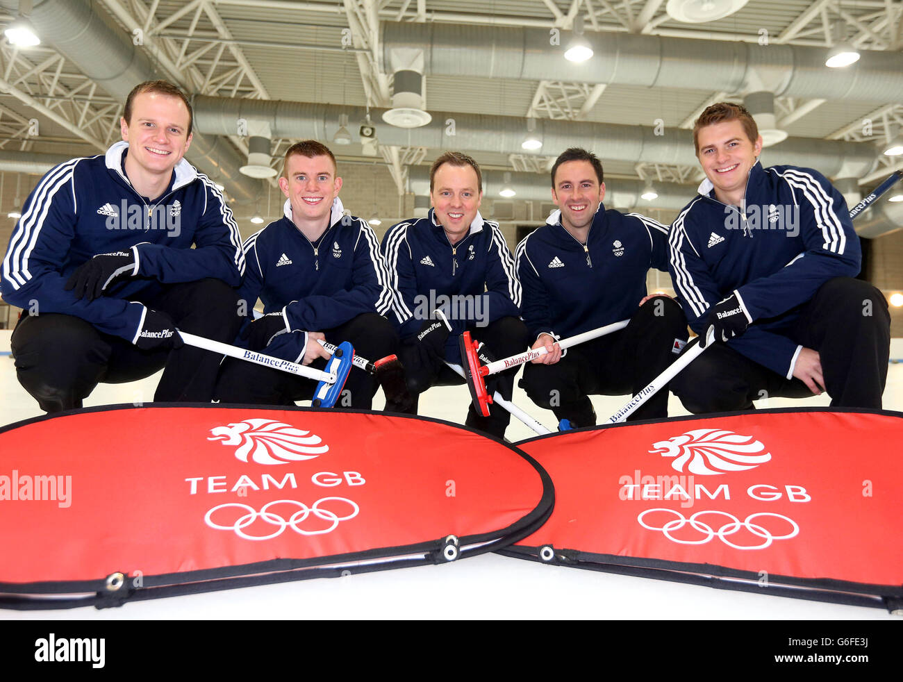The mens curling team of left to right david murdoch hi-res stock ...