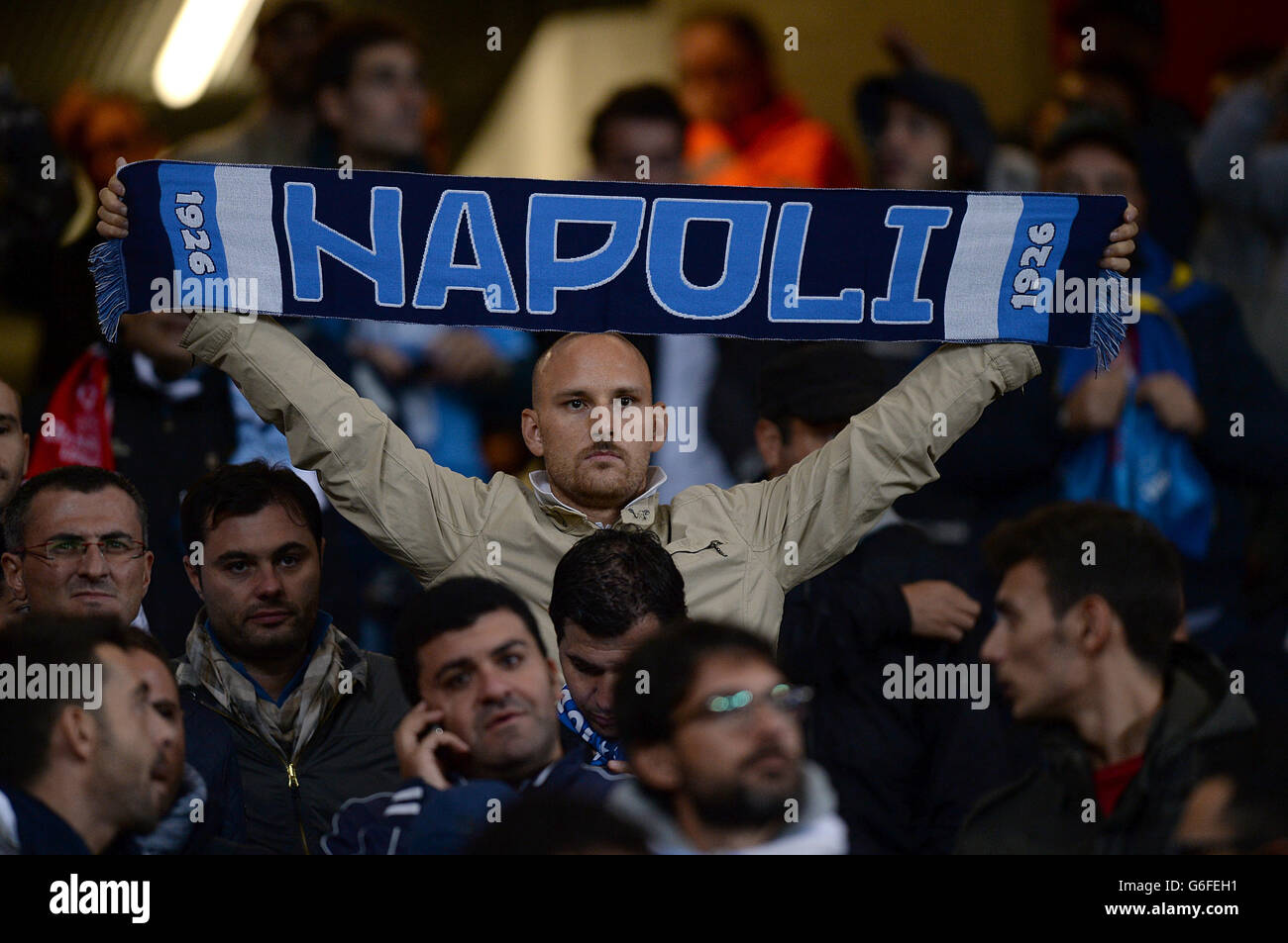 Emirates stadium general view of napoli fans in the stands hi-res stock ...